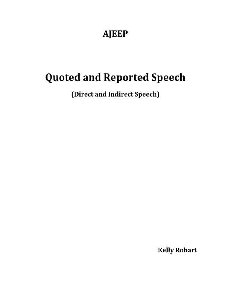 Quite D and Reported Speech | PDF | Verb | English Language