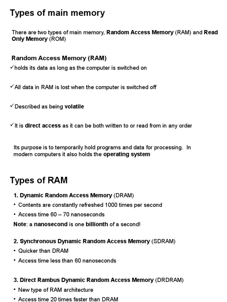 RAM ROM MEMORY | Random Access Memory | Computer Memory