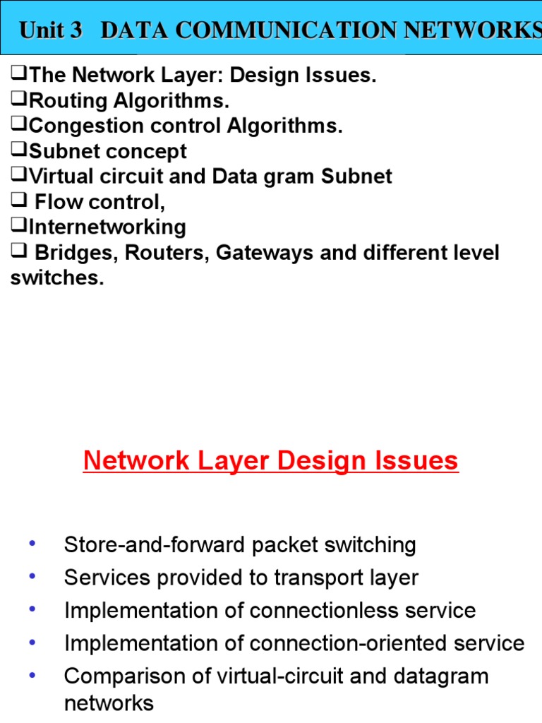 UNIT 3 DCN Class Lectures | PDF | Network Congestion | Routing