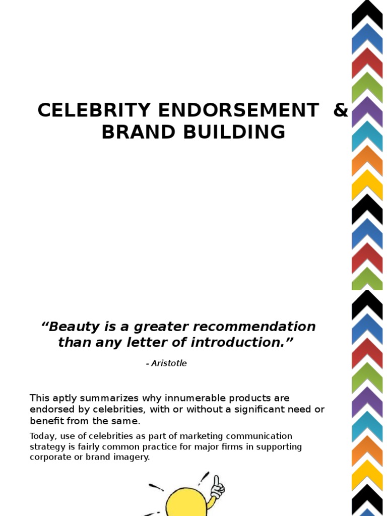 Celebrity Endorsement & Brand Building | PDF | Brand | Celebrity