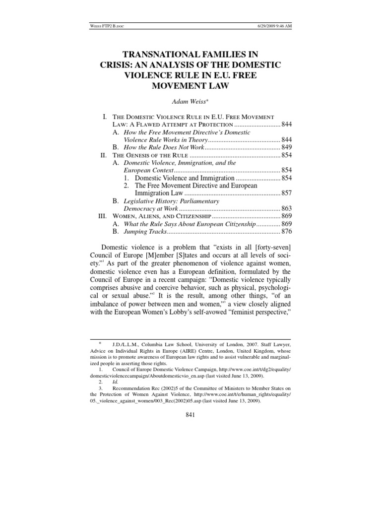 Transnational Families in Crisis: An Analysis of The Domestic Violence ...