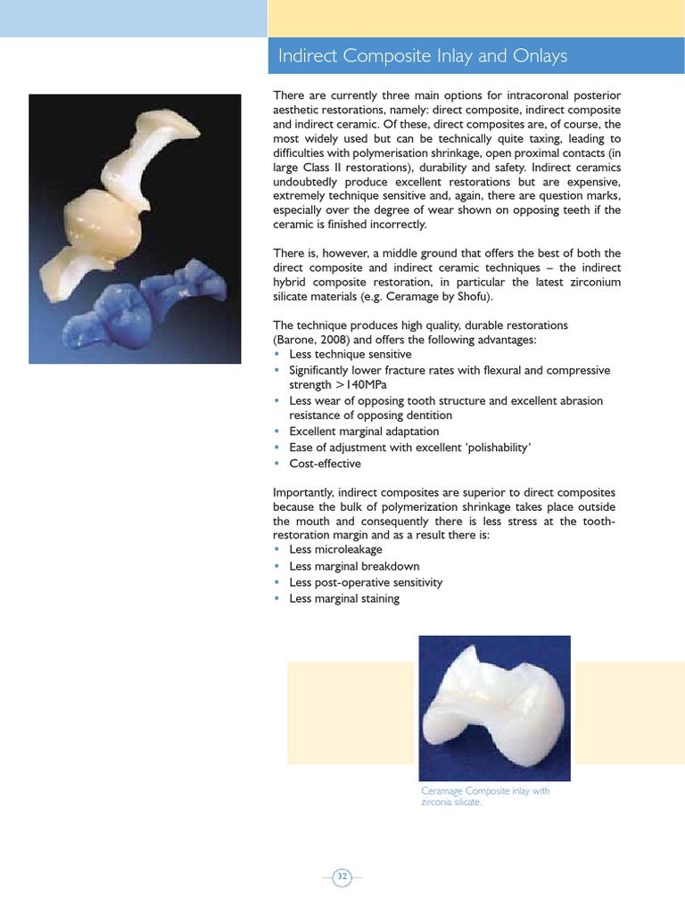 Indirect Composite Inlay and Onlays | PDF | Dental Composite | Tooth Enamel