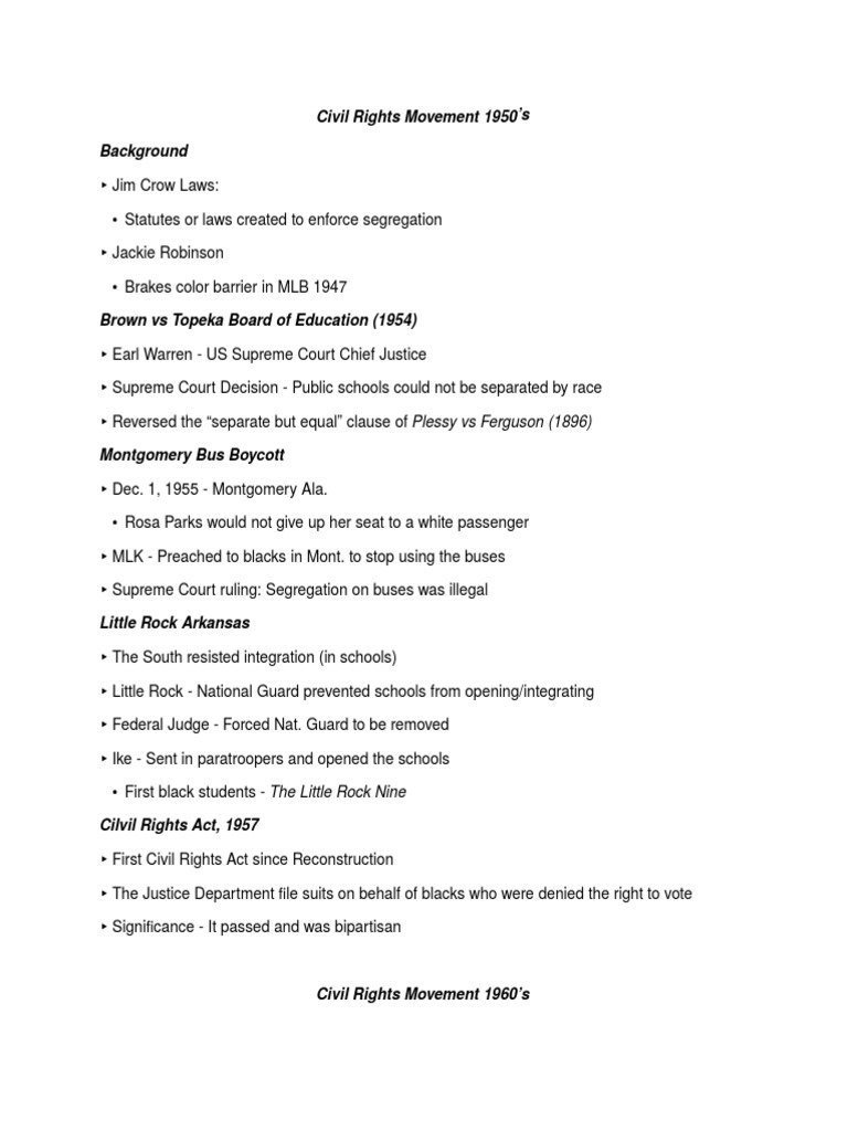 Civil Rights Movement | PDF | African American Civil Rights Movement ...