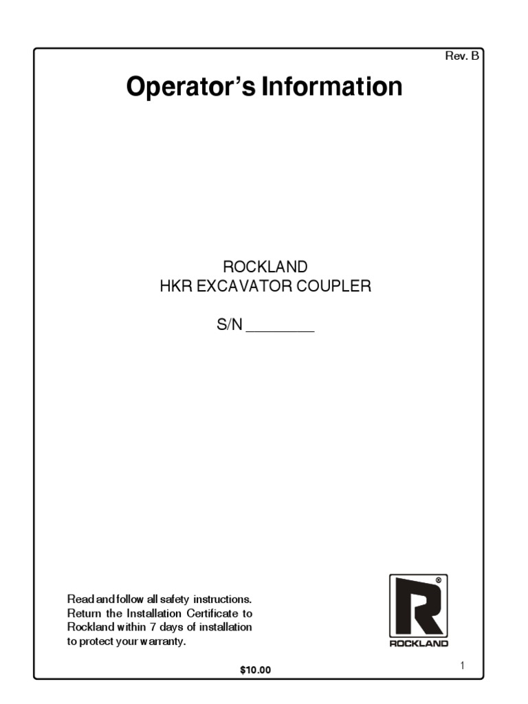 Rockland Manual REV B | PDF | Valve | Elevator