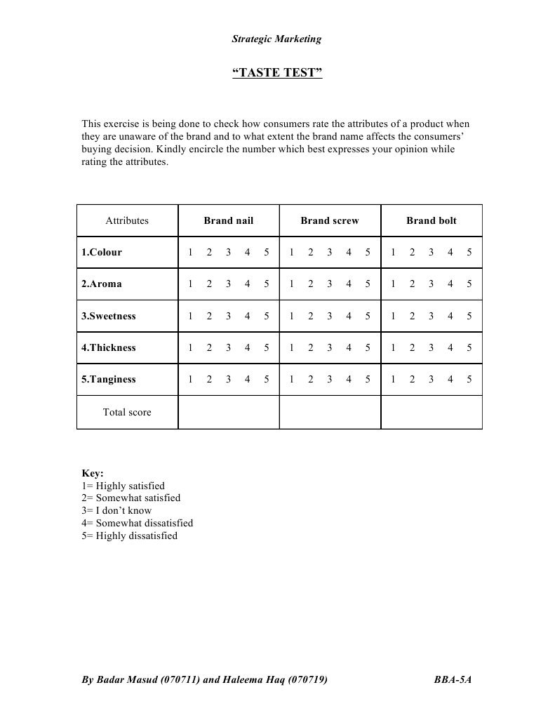 Consumer Taste Test Evaluation | PDF