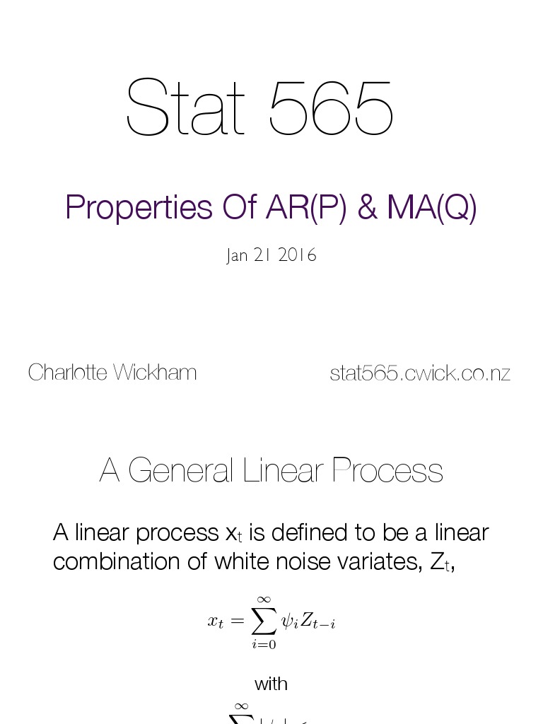 06 ARMA Properties | PDF | Stationary Process | Algorithms