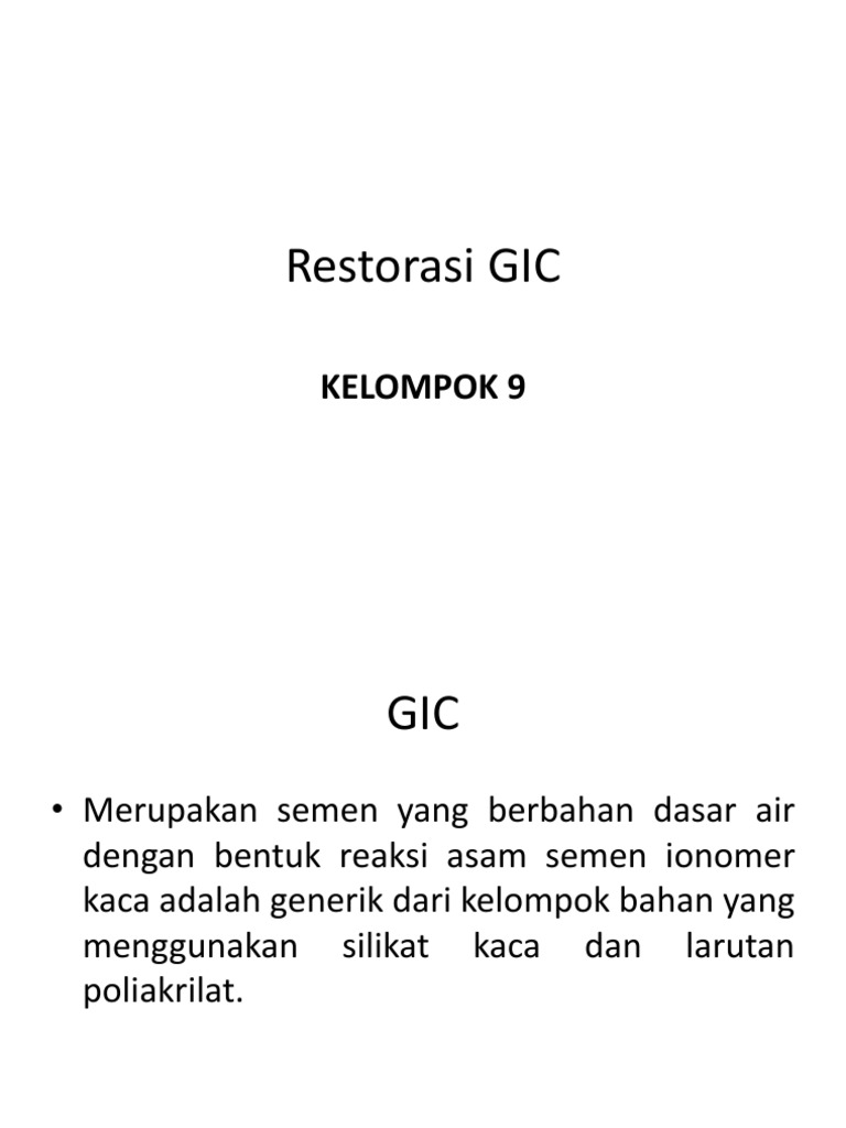 Restorasi GIC FIX | PDF
