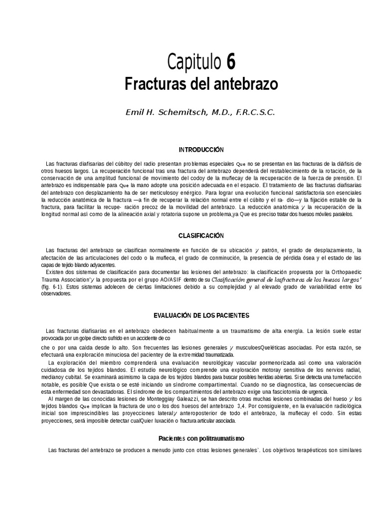 6 Fracturas Del Antebrazo Pdf Codo Lesión