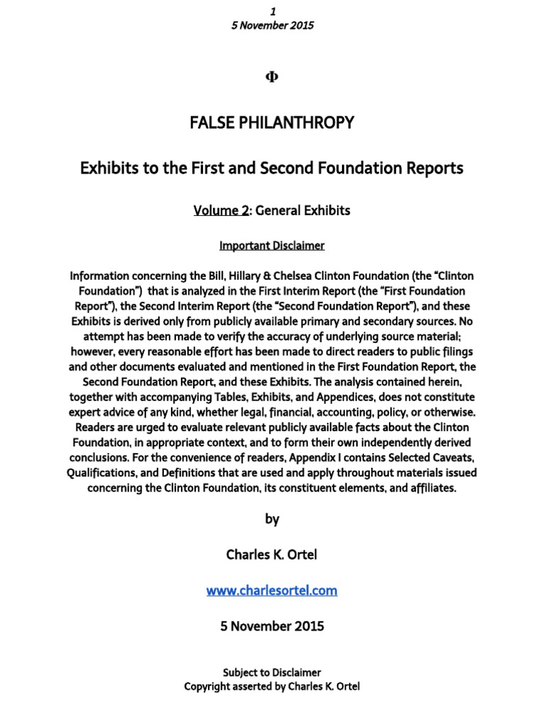 CLINTON FOUNDATION - Charles Ortel Audit General - Exhibits | PDF ...
