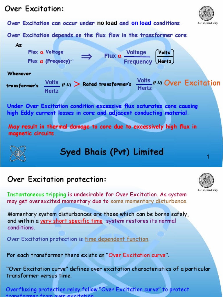 Overexcitation Protection | PDF | Transformer | Power (Physics)