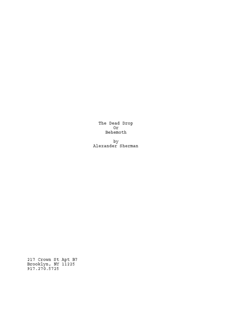 Behemoth - First Draft | PDF | Mystery, Thriller & Crime Fiction