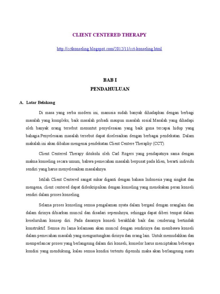 Client Centered Therapy | PDF | Karier & Perkembangan