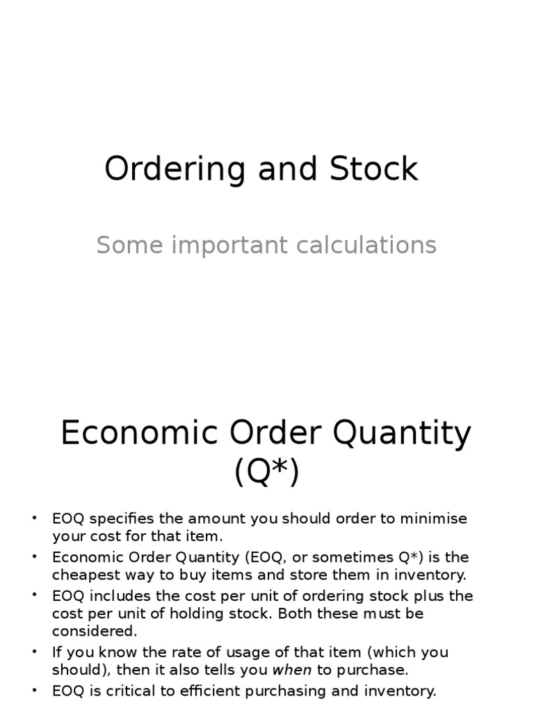 Doing EOQ Calculations | PDF | Normal Distribution | Standard Deviation