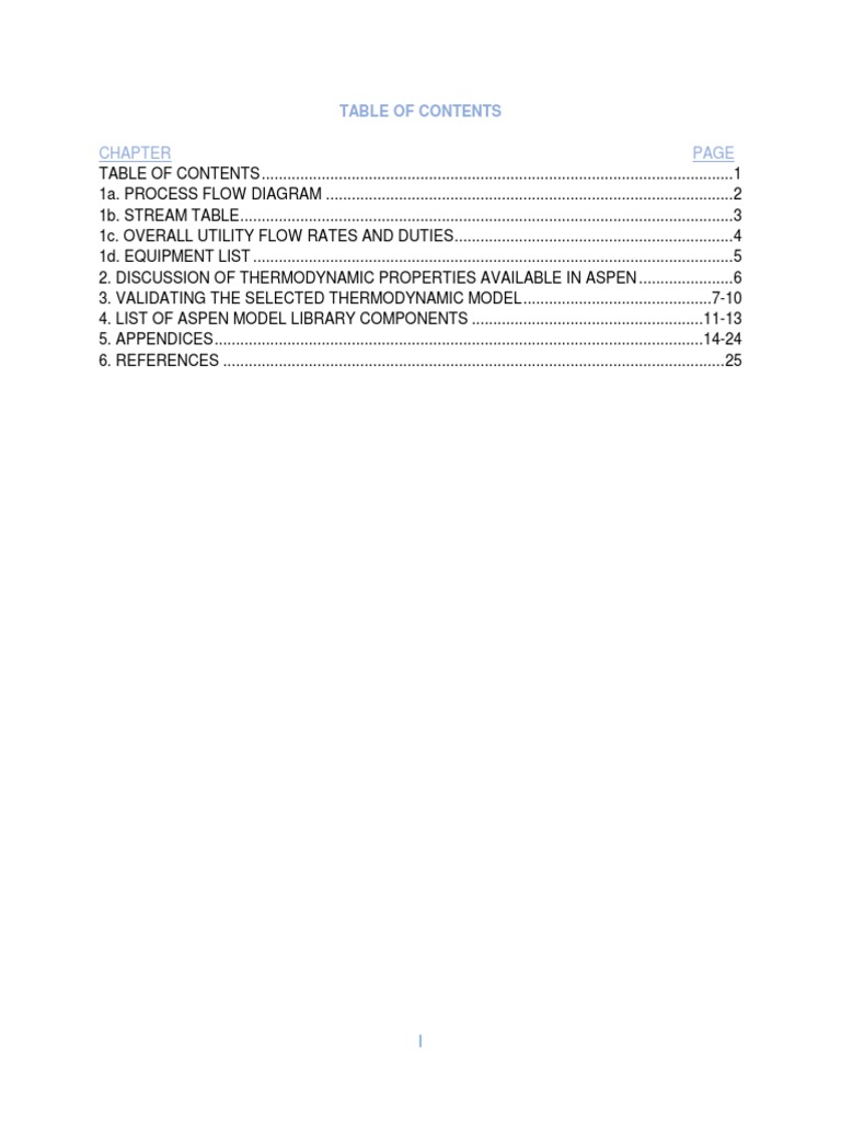 Aspen Process Flow Diagram and Stream Table | PDF | Distillation | Heat ...