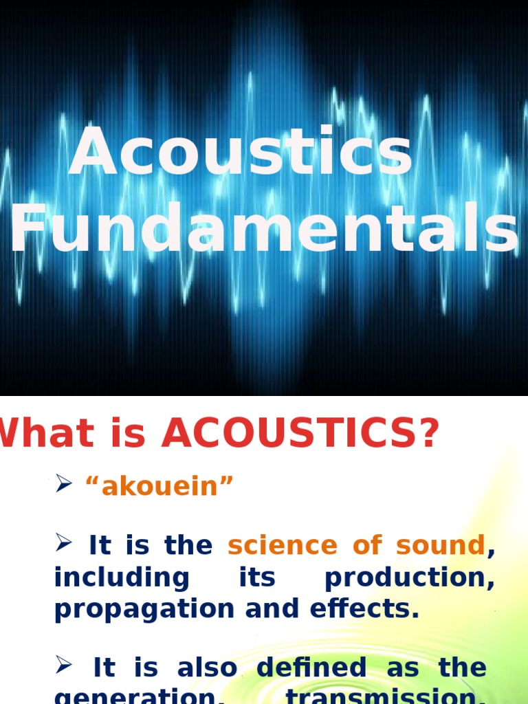 Lecture 1 Acoustic Fundamentals | PDF | Acoustics | Pitch (Music)