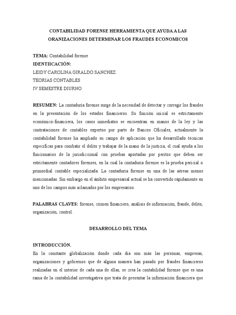 La contabilidad forense como herramienta eficaz para detectar fraudes ...