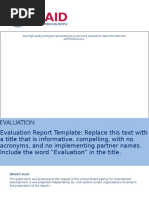 USAID Sample Evaluation Report Template Final | PDF | Survey ...