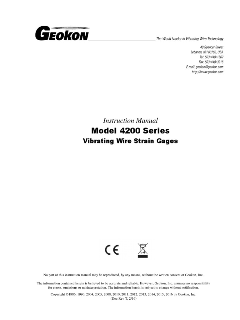 Model 4200 Series: Instruction Manual | PDF | Thermal Expansion ...