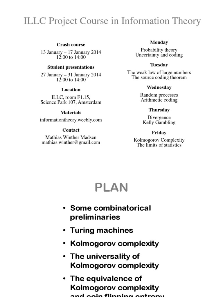Kolmogorov Complexity | PDF | Formalism (Deductive) | Discrete Mathematics Kolmogorov Complexity | PDF | Formalism (Deductive) | Discrete Mathematics