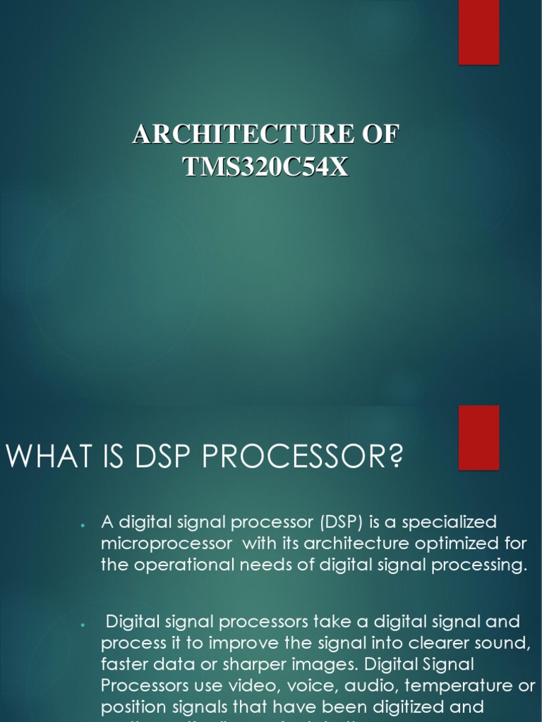 Architecture of TMS320C54X | PDF | Digital Signal Processor | Central ...
