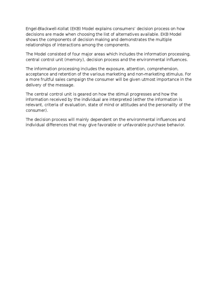 EKB Model Theoretical Framework | PDF