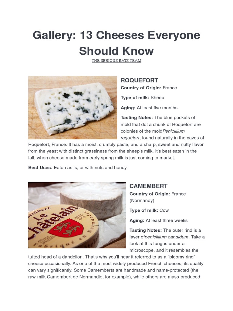 Types of Cheese | PDF | Mozzarella | Parmigiano Reggiano