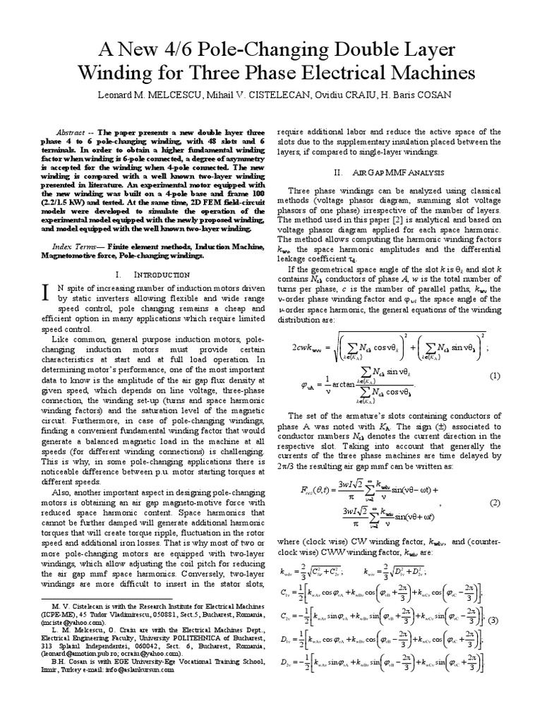 4 and 6 Pole Motor | PDF | Physical Quantities | Electricity