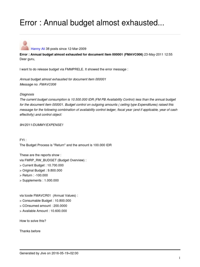 Error on Annual Budget | Error Detection And Correction | Computing