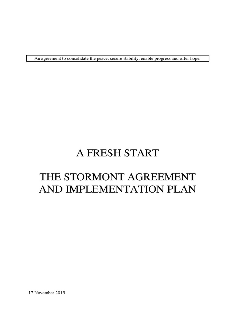 Fresh Start Agreement | PDF | Northern Ireland | Republic Of Ireland