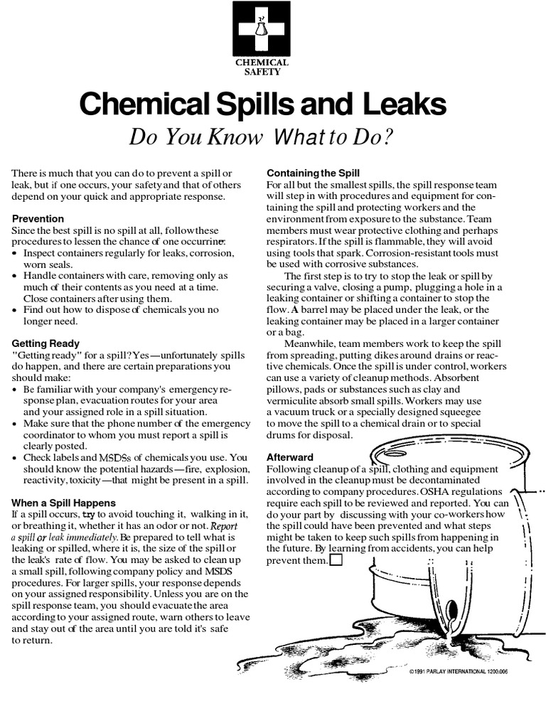 Spills and Leaks | PDF | Leak | Occupational Safety And Health