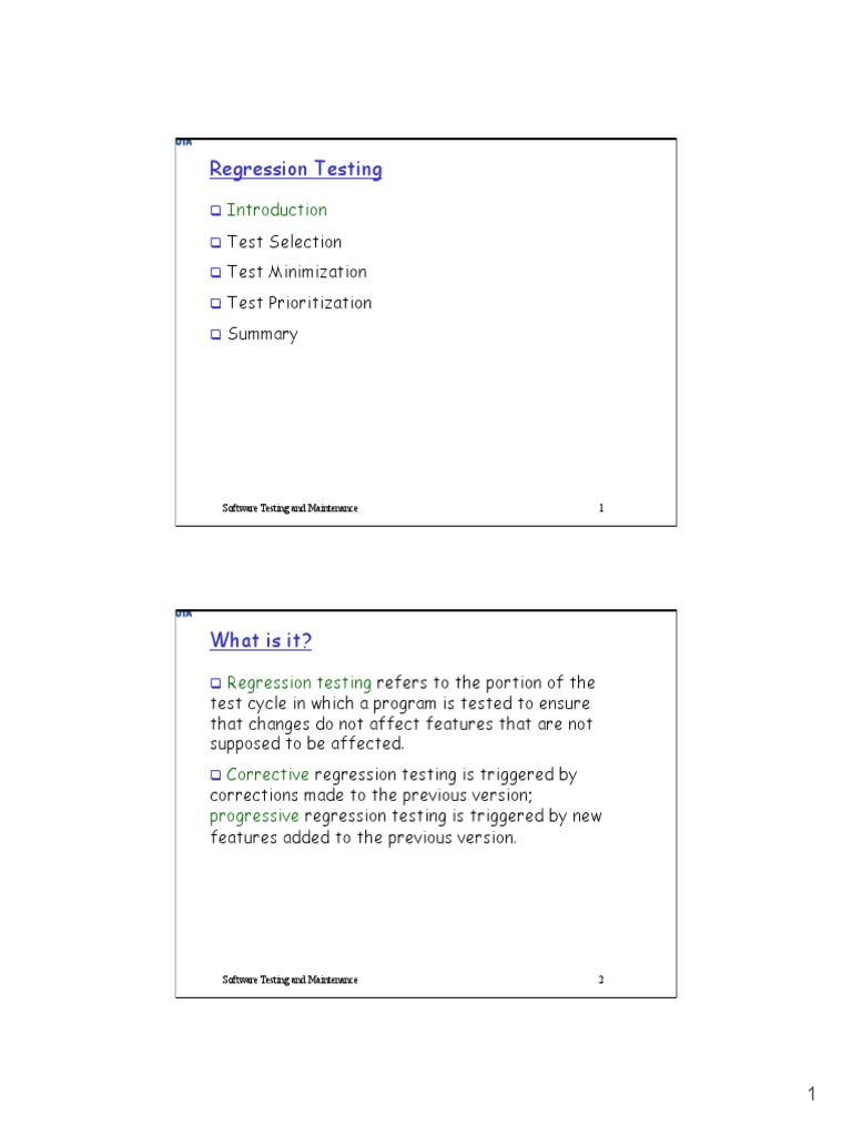 Regression Testing | PDF | Software Testing | Teaching Mathematics