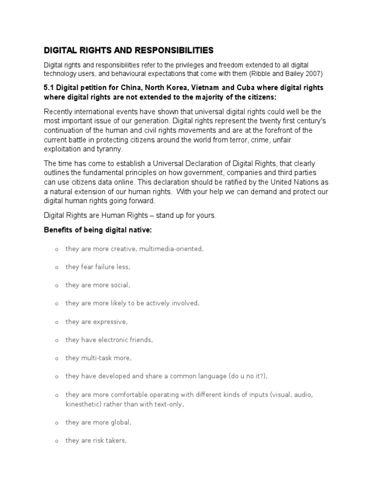 Question 5 Digital Rights and Responsibilities | PDF | Digital Rights ...