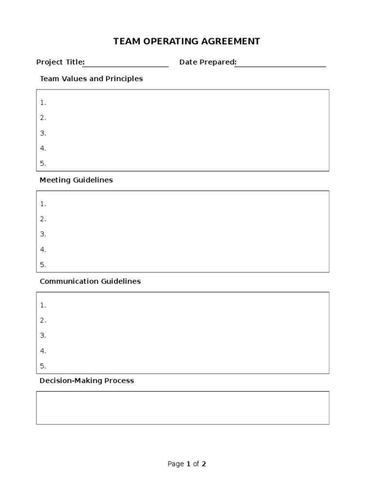 Team Operating Agreement | PDF
