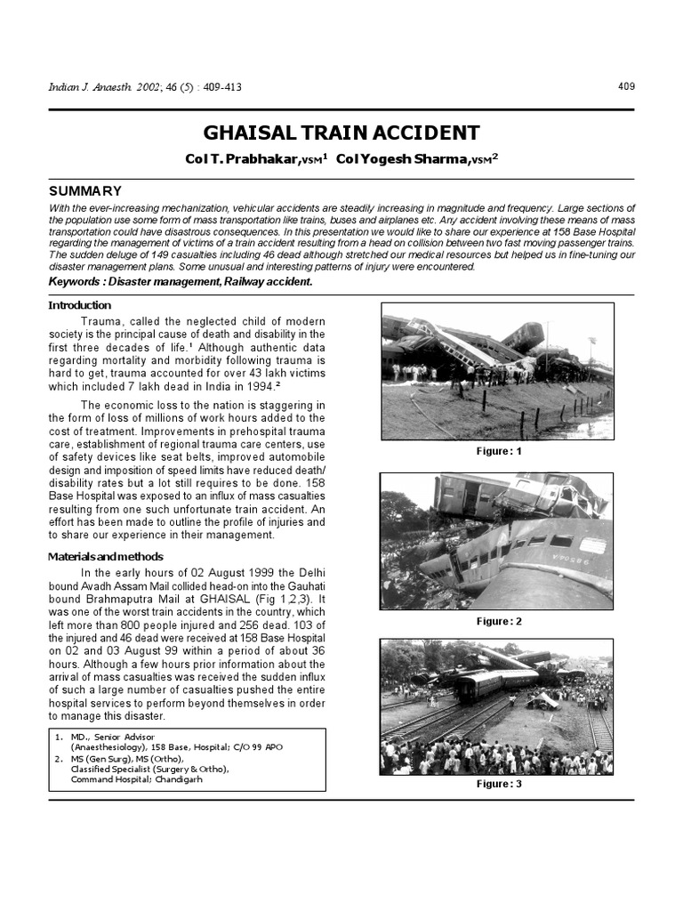 Ghaisal Train Accident Management Insights | PDF | Major Trauma ...
