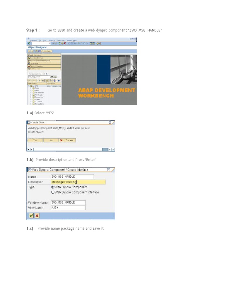 Web Dynpro Component Creation Guide | PDF