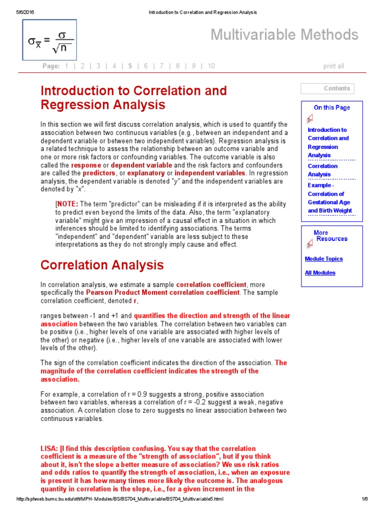 Introduction To Correlation and Regression Analysis PDF | PDF | Correlation And Dependence ...