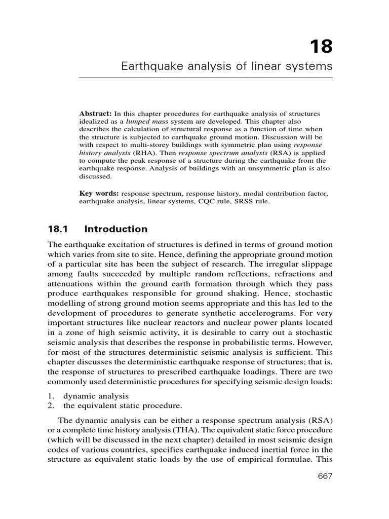 Earthquake Analysis of Linear Systems | PDF | Normal Mode | Mechanics