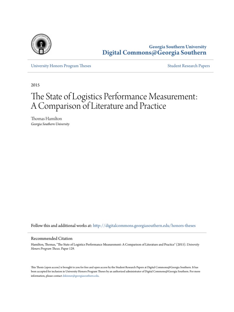 The State of Logistics Performance Measurement - A Comparison of | PDF ...