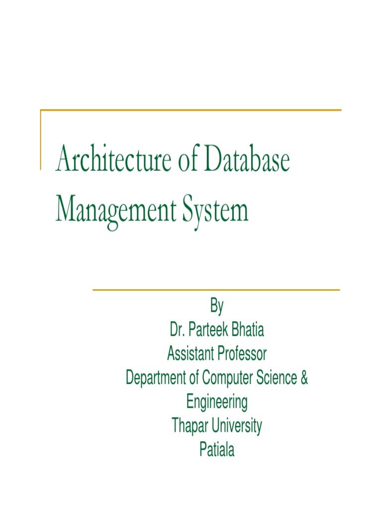 Database Management System Architecture | PDF | Databases | Conceptual Model
