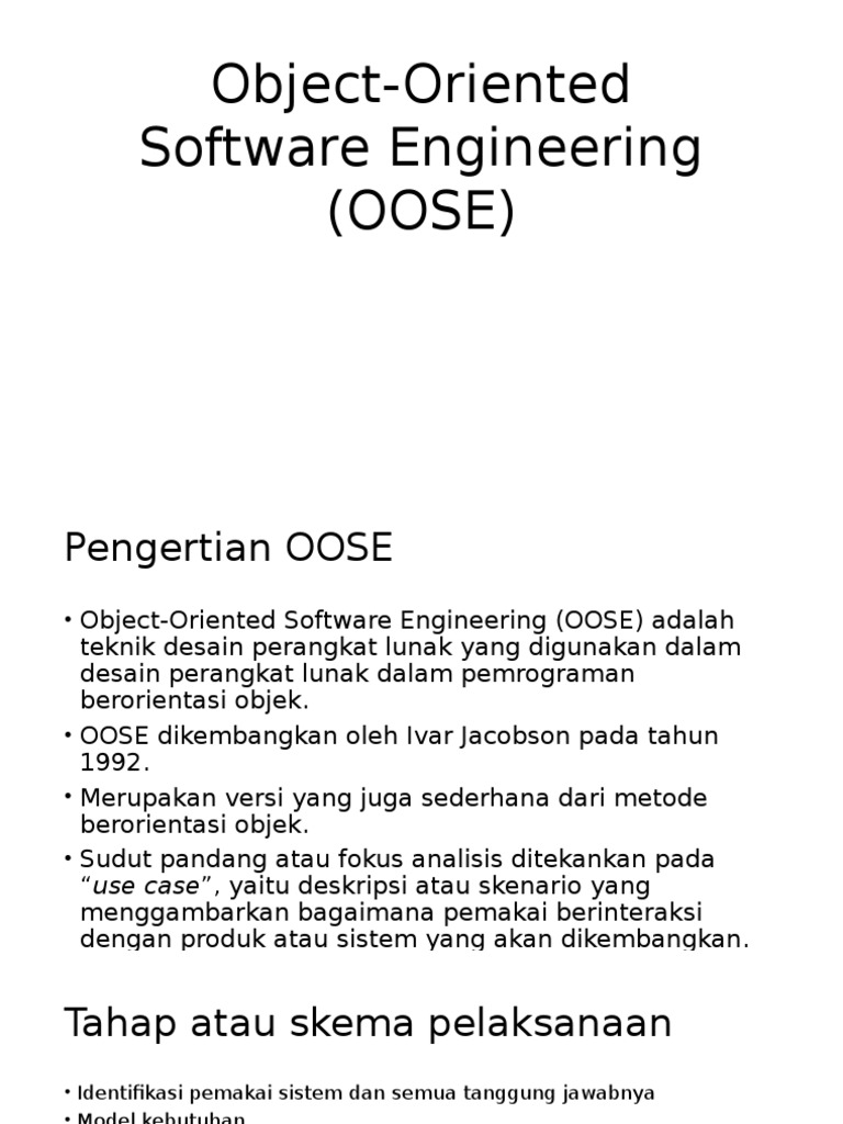 Object-Oriented Software Engineering (OOSE) | PDF