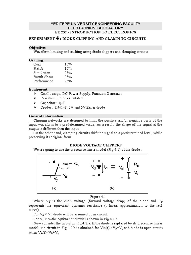 Diode Clipping and Clamping Circuits Lab | PDF | Electrical Engineering ...