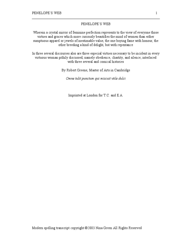 Penelopes Web | PDF