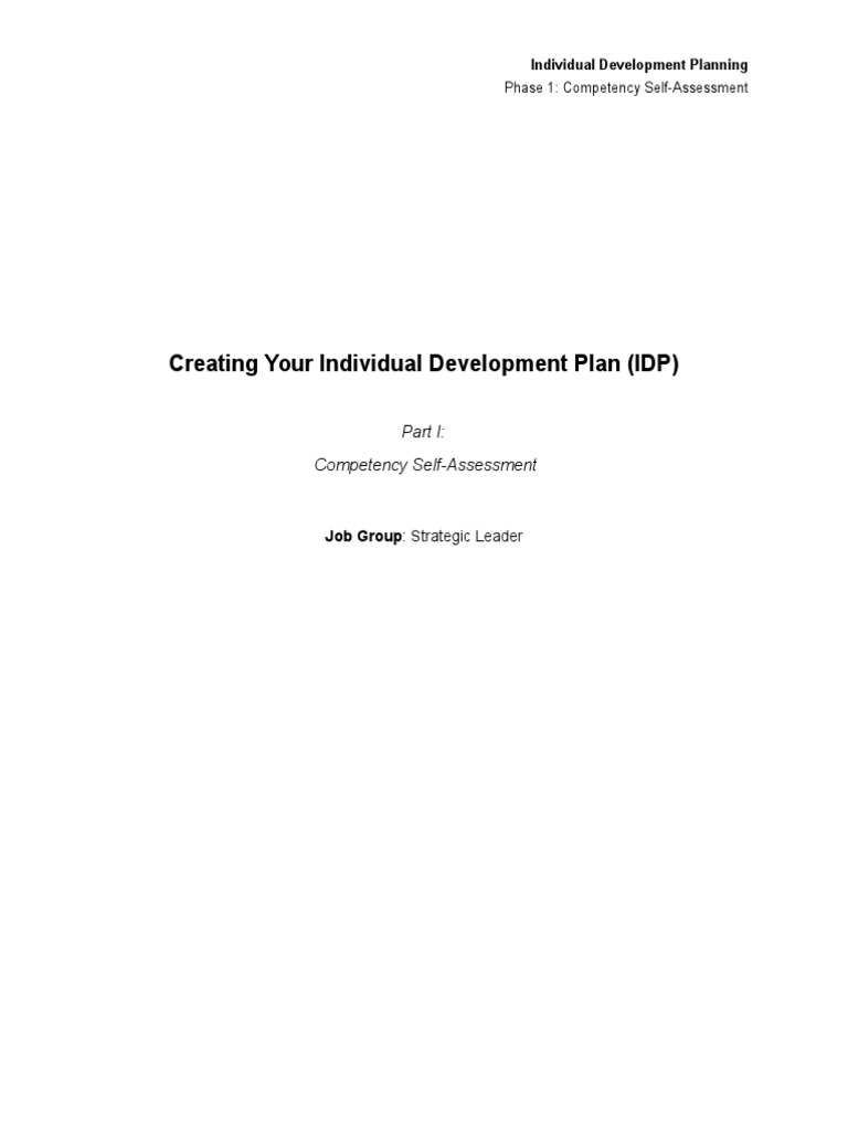 Creating Your Individual Development Plan (IDP) : Competency Self ...
