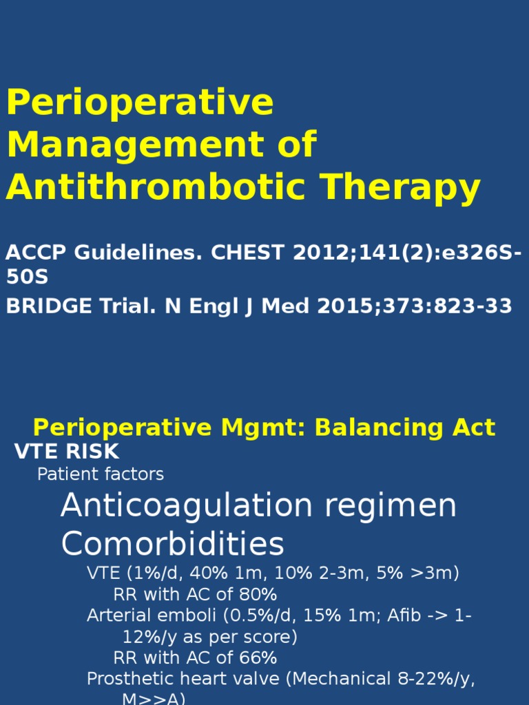Perioperative Management of Anticoagulation | Stroke | Diseases And ...