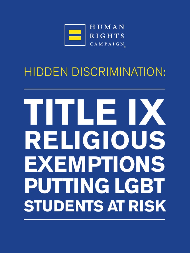 Title IX Exemptions Report | PDF | Title Ix | Civil Rights Act Of 1964