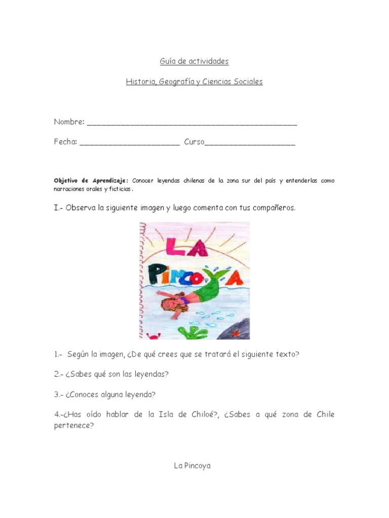Guia La Pincoya Leyenda | PDF