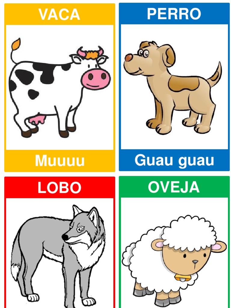 Onomatopeyas de Animales para Niños | PDF | Animales cosmopolitas | Ganado