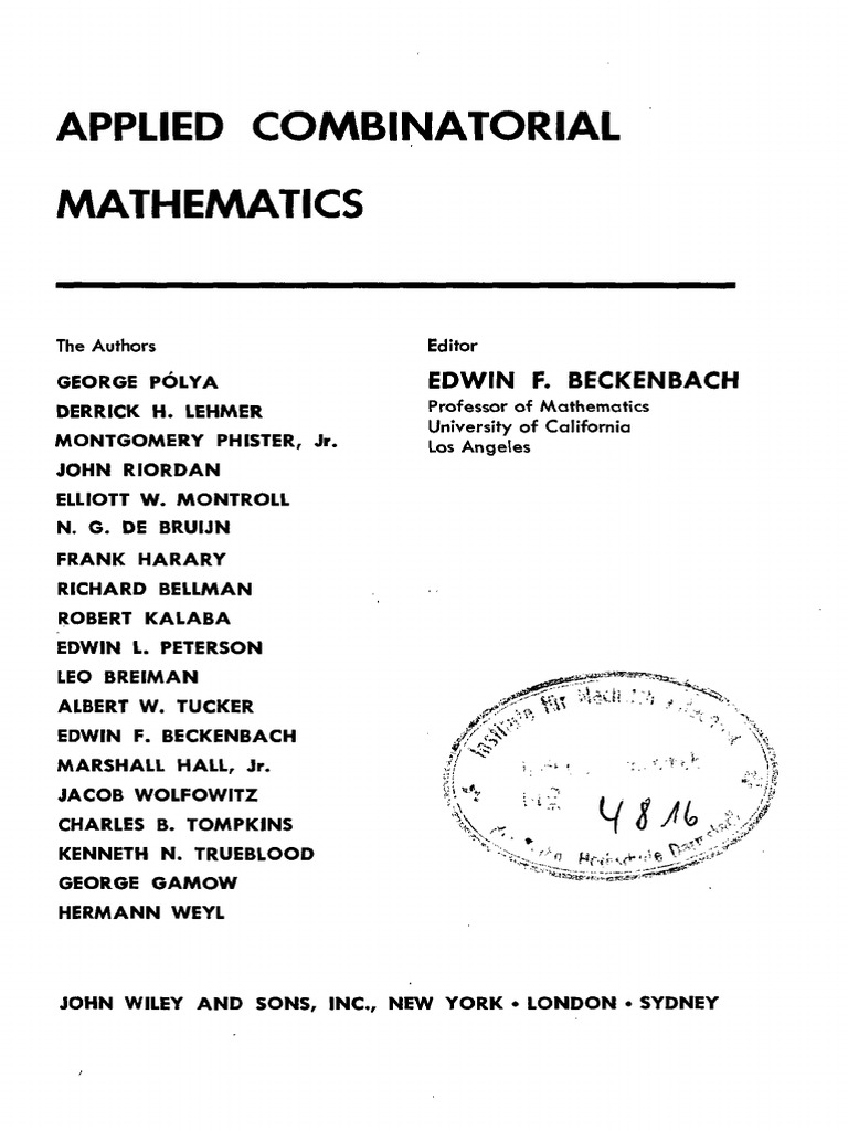 Aplied Combinatorial Mathematics | PDF | Linear Programming | X Ray ...