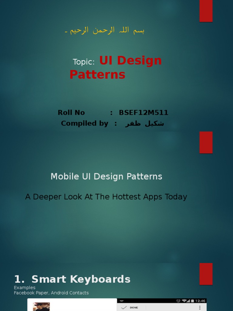 UI Design Patterns: Topic | PDF | Menu (Computing) | Snapchat