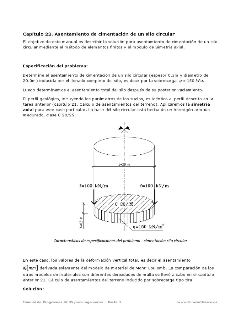 Asentamiento de Cimentacion de Un Silo Circular | Descargar gratis PDF ...